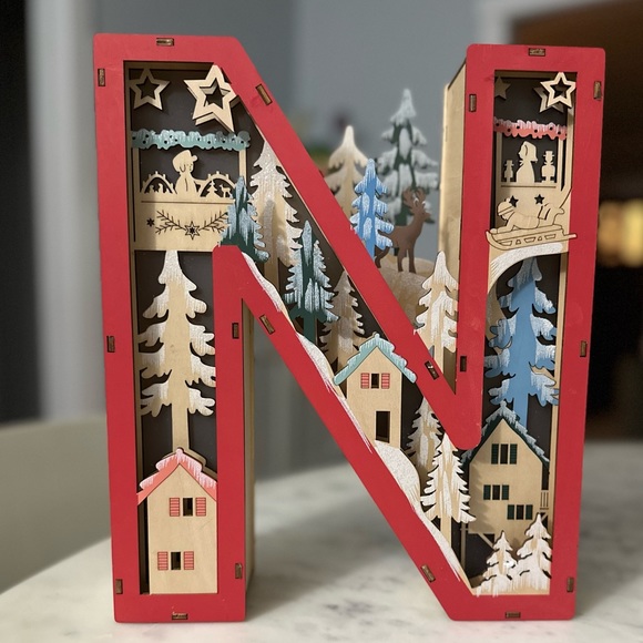 Anthropologie | Holiday | Nwt Anthropology Wonderland Scene Monogram ...
